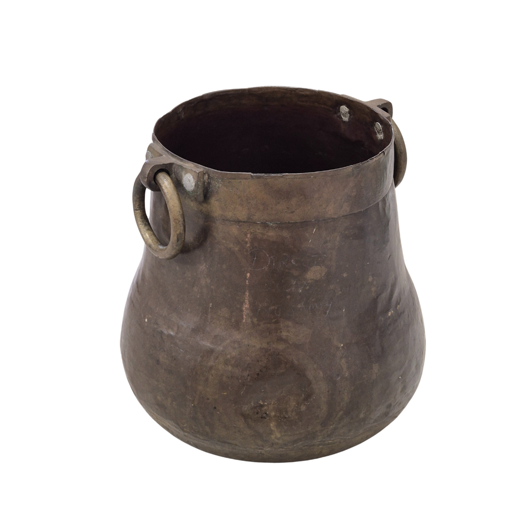 Handcrafted Indian Brass Cauldron w/ Handles - Decorative Kitchenware ...