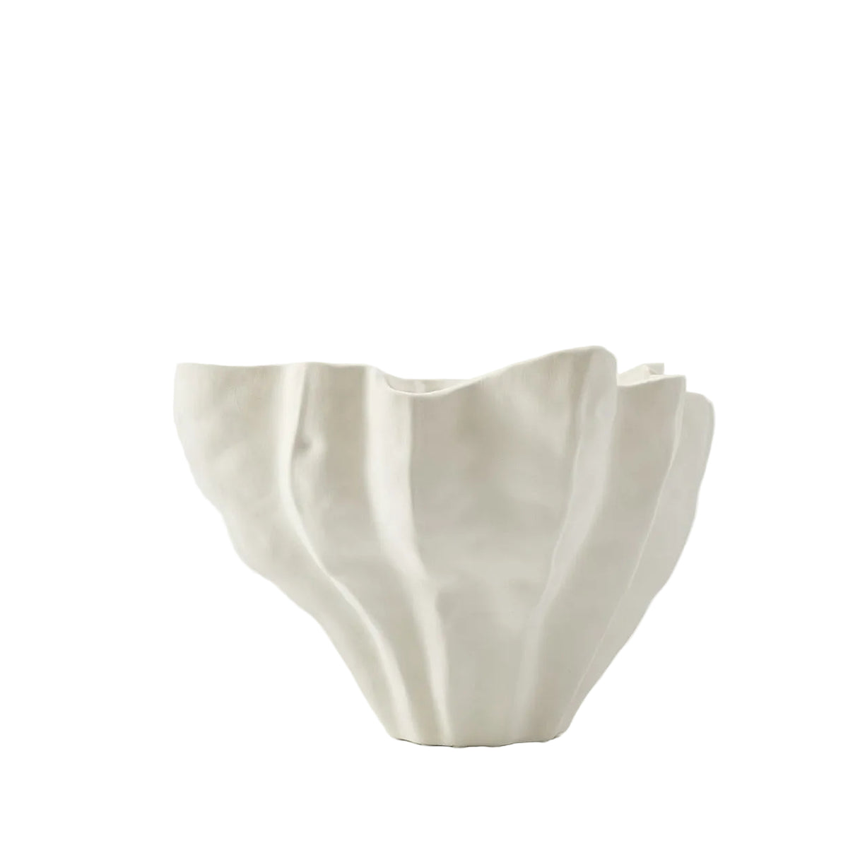 Handmade Ivory Flute Ceramic Bowl - Sculptural Decor Piece – CRAVE WARES